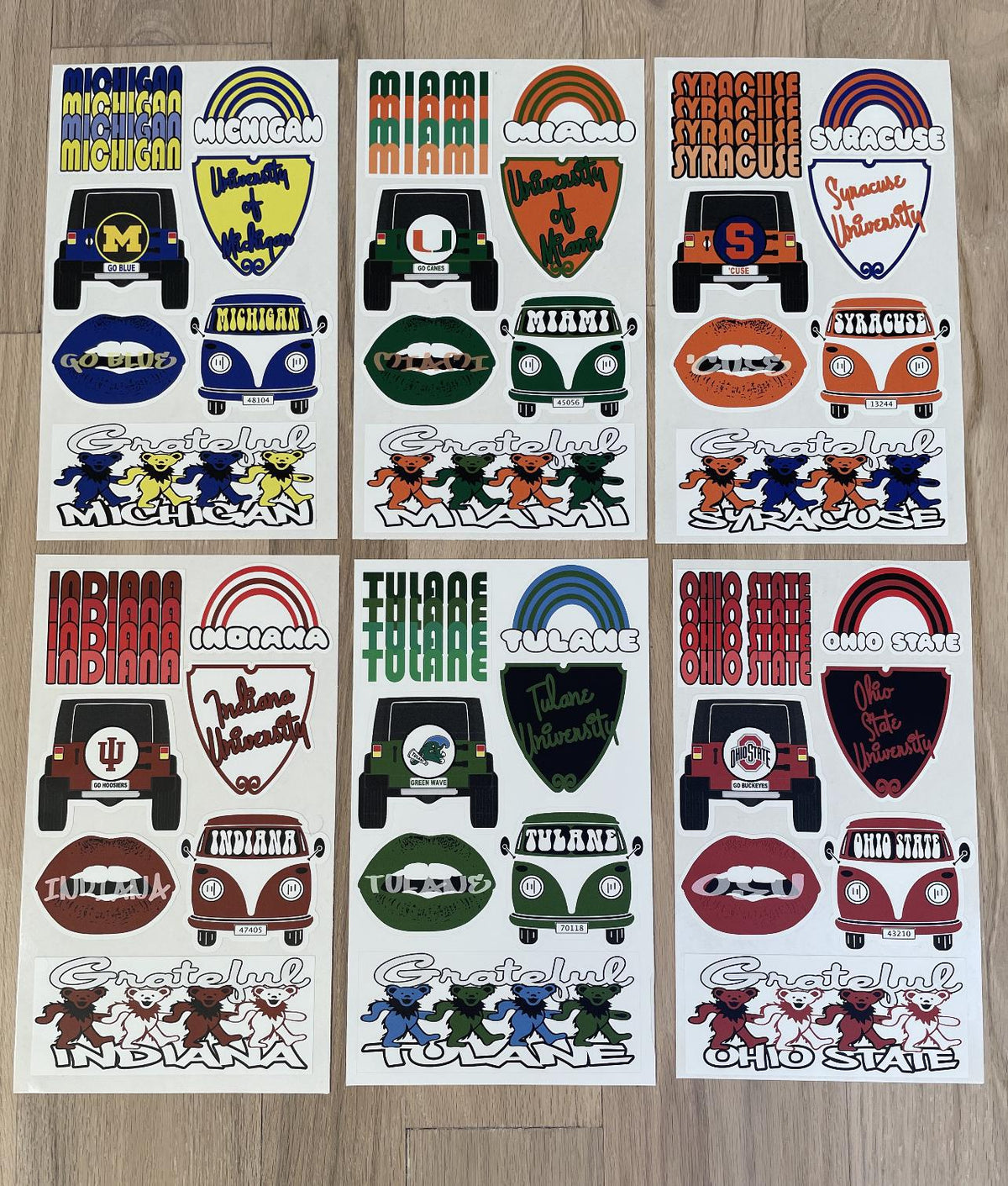 College Decal Sheets | WELLGROUND